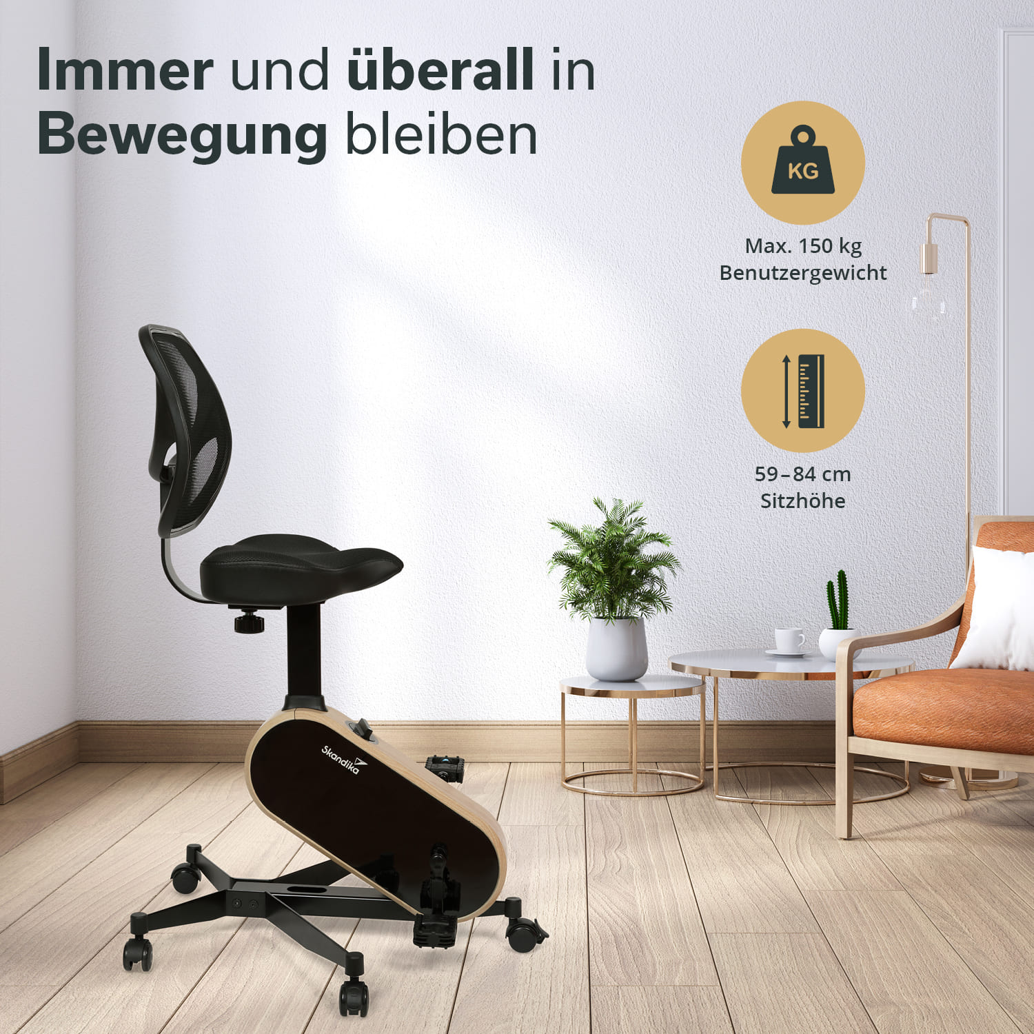 Skandika Vélo d'appartement Office Bike | Entraînement au bureau | MAX Trader GmbH